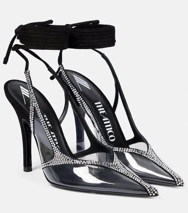 Attico Venus Crystal-embellished Pumps - Multicoloured