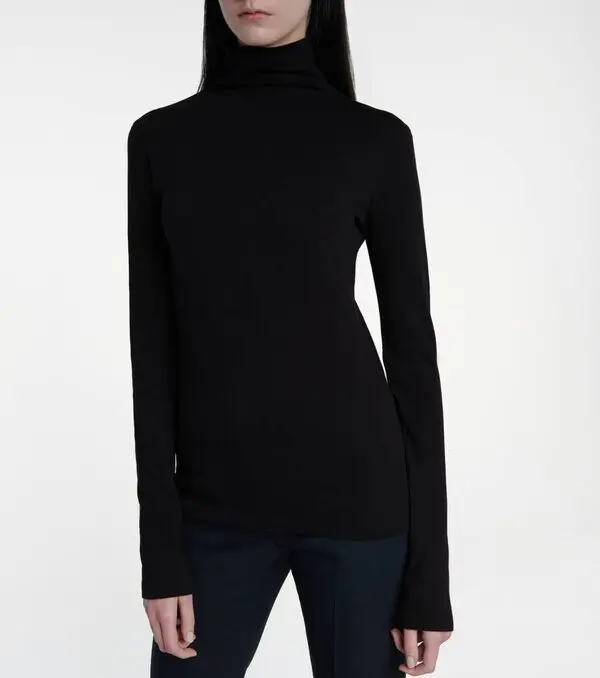 Vince Essential Cotton Turtleneck Top