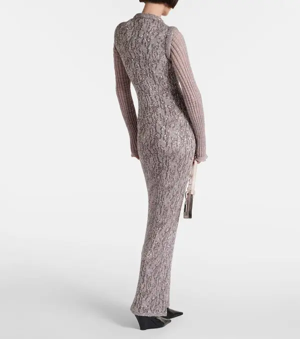 Acne Studios Sequined Jacquard Maxi Dress