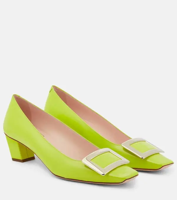 ROGER VIVIER Belle Vivier Patent Leather Pumps - Green