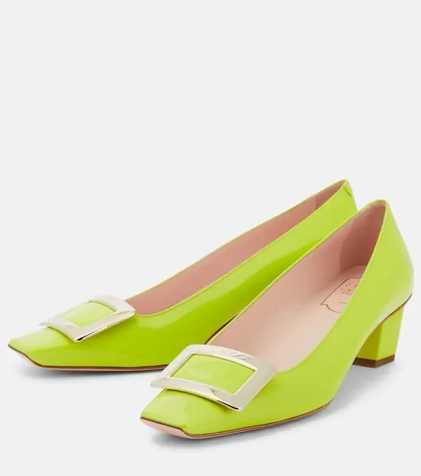 ROGER VIVIER Belle Vivier Patent Leather Pumps - Green