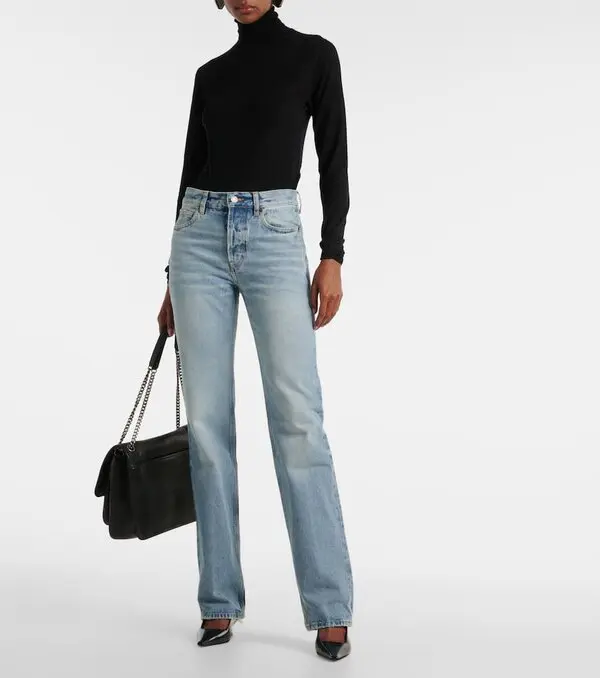 Saint Laurent Nico High-rise Straight Jeans In Sicily