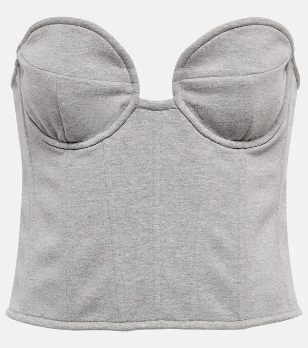 Magda Butrym Cotton-blend Jersey Bustier - Grey