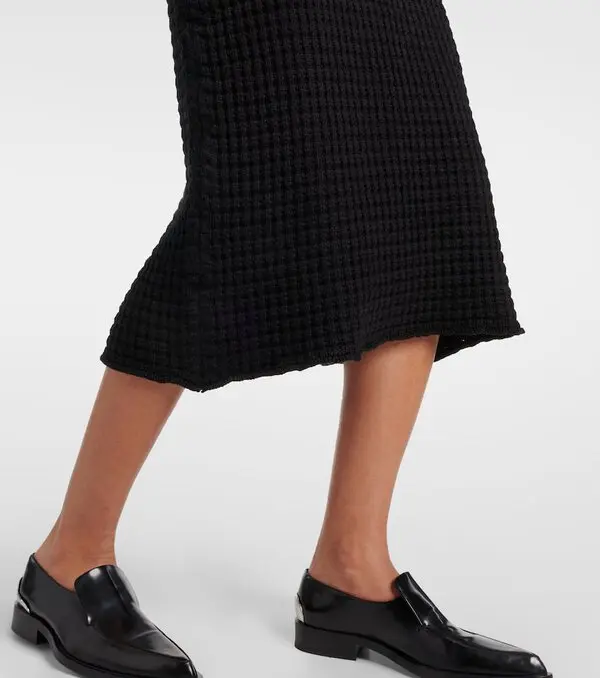 JIL SANDER A-line Cotton Bouclé Midi Skirt