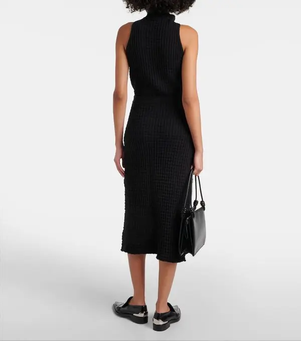 JIL SANDER A-line Cotton Bouclé Midi Skirt