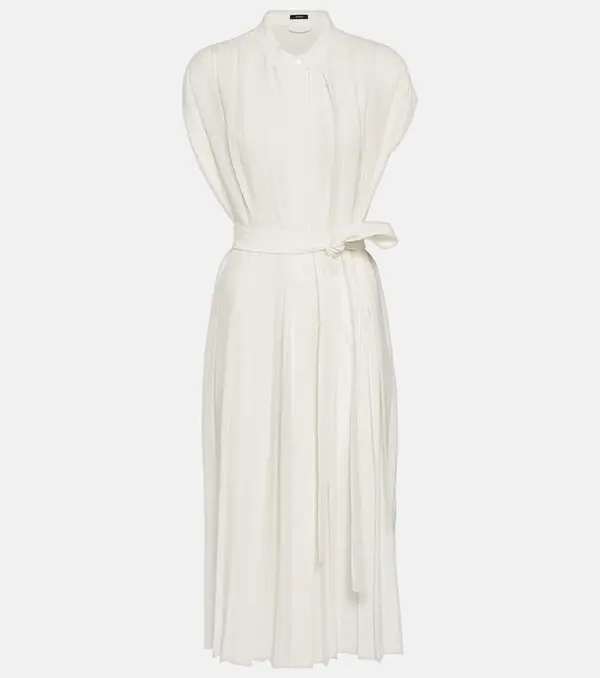JOSEPH Davidge Pleated Midi Dress - White