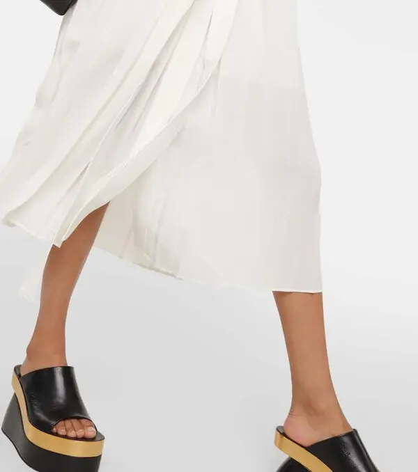 JOSEPH Davidge Pleated Midi Dress - White