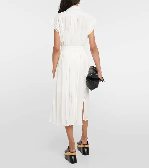 JOSEPH Davidge Pleated Midi Dress - White