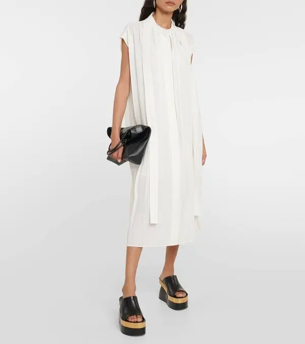 JOSEPH Davidge Pleated Midi Dress - White