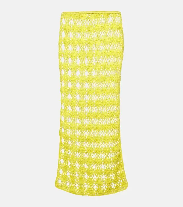 Anna Kosturova Bella Crochet Maxi Skirt - Yellow