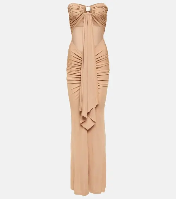 Christopher Esber Bezel Quartz Sash Maxi Dress