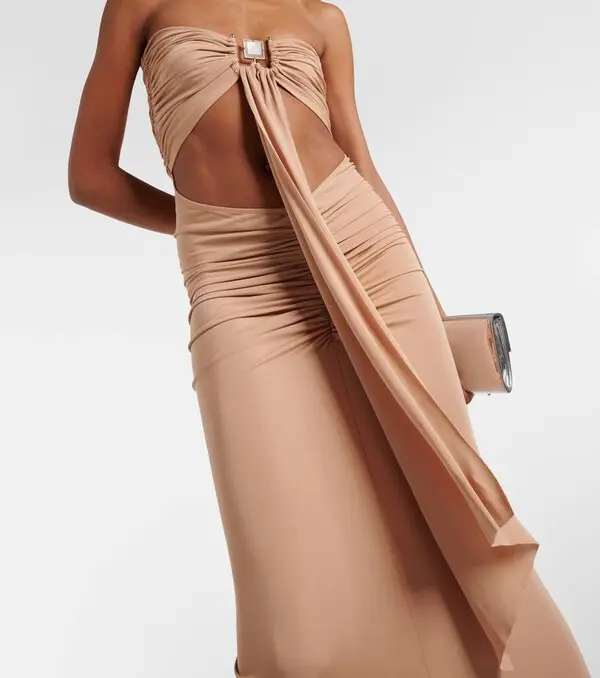 Christopher Esber Bezel Quartz Sash Maxi Dress