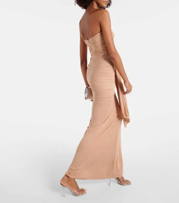 Christopher Esber Bezel Quartz Sash Maxi Dress