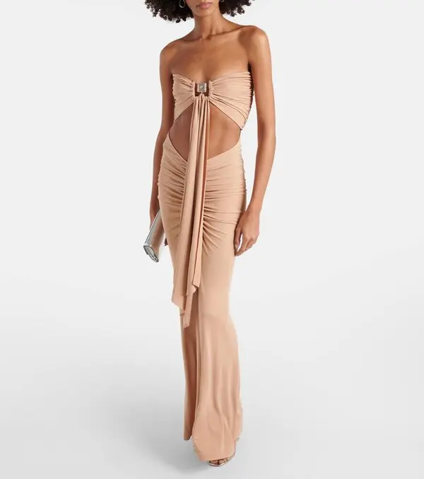 Christopher Esber Bezel Quartz Sash Maxi Dress