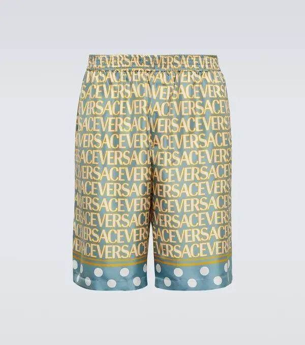Versace Allover Silk Shorts - Multicoloured