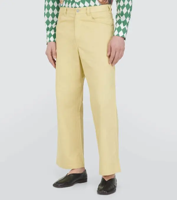 BODE Brook Wide-leg Canvas Pants - Green