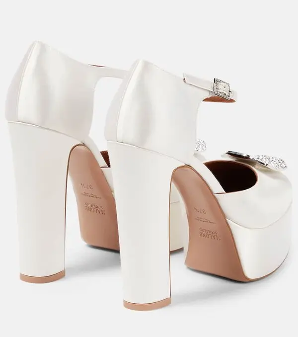 MALONE SOULIERS Satin Embellished Platform Pumps