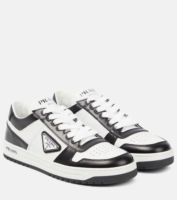 Prada Logo Leather Sneakers