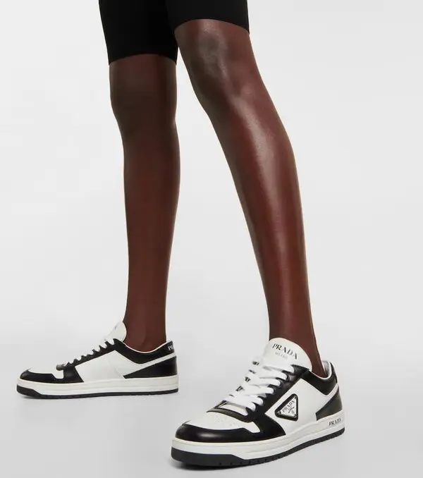 Prada Logo Leather Sneakers