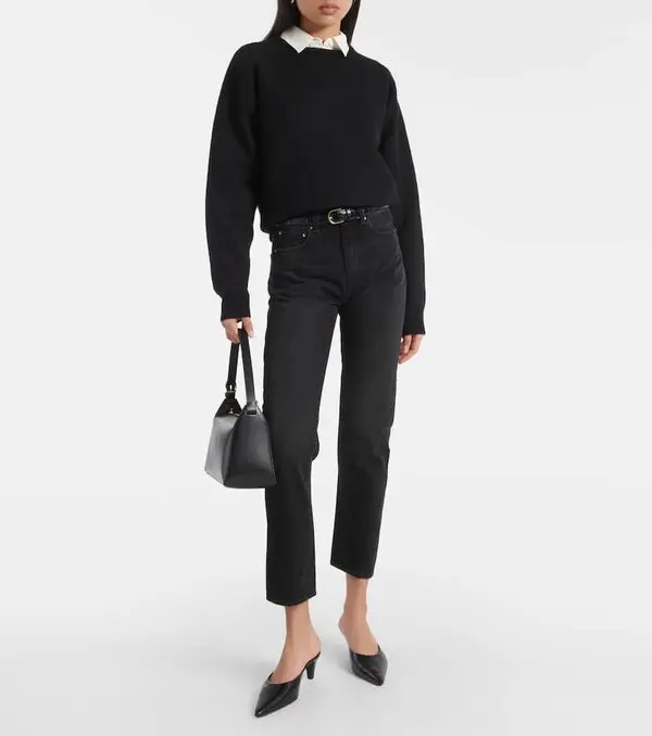TOTEME Mid-rise Cropped Jeans - Black