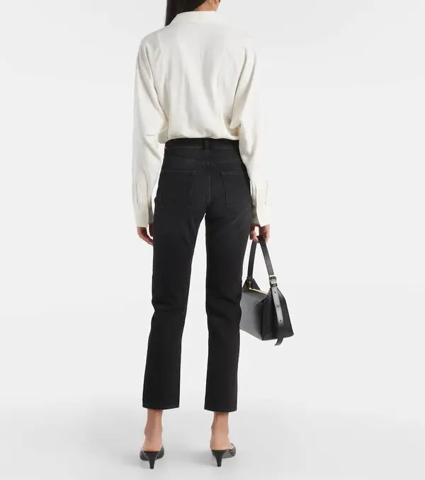 TOTEME Mid-rise Cropped Jeans - Black