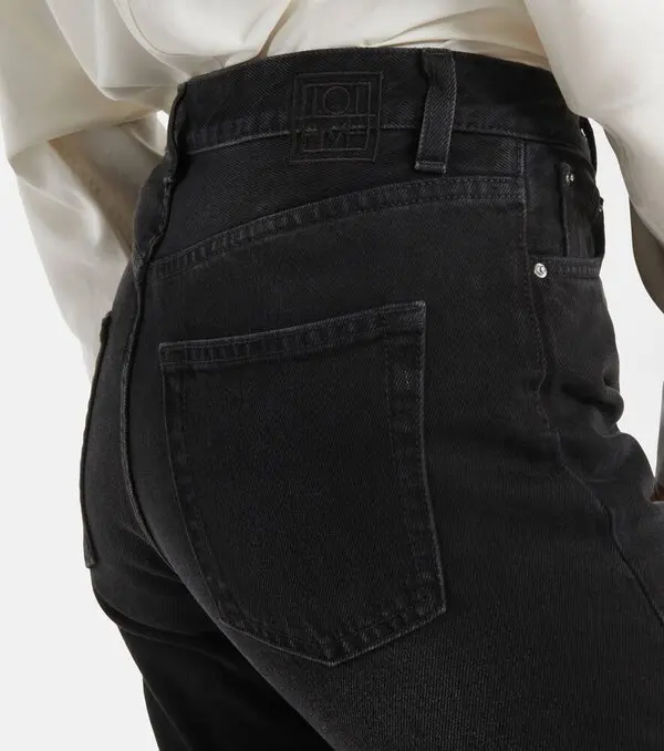 TOTEME Mid-rise Cropped Jeans - Black