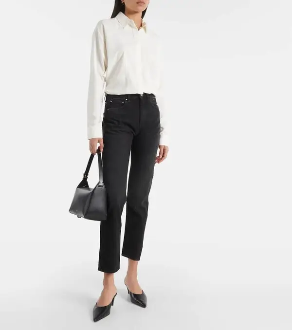 TOTEME Mid-rise Cropped Jeans - Black