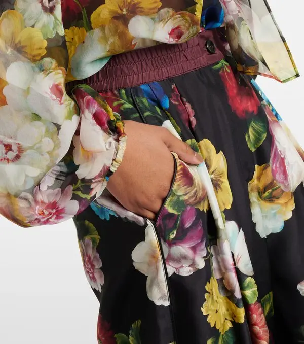 Dolce & Gabbana Floral Silk Wide-leg Trousers - Multicoloured