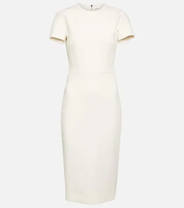 Victoria Beckham Crepe Midi Dress - White