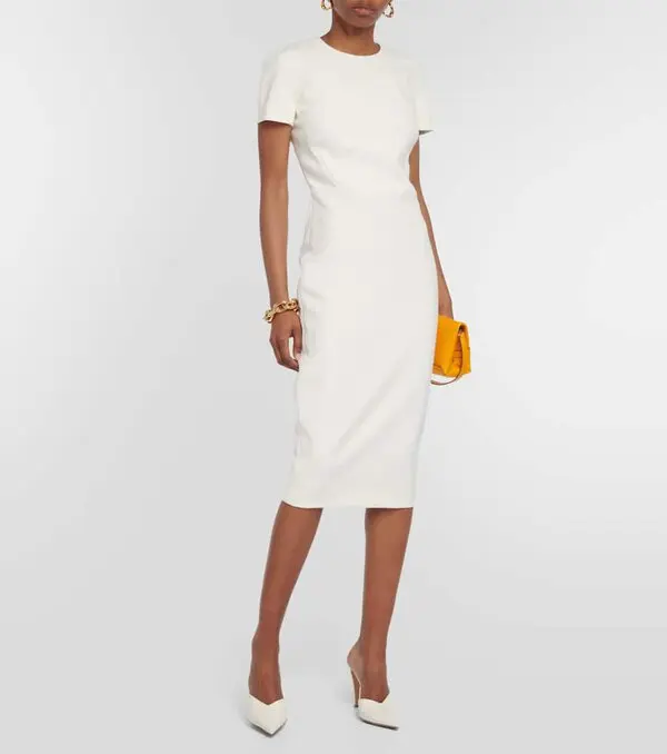 Victoria Beckham Crepe Midi Dress - White
