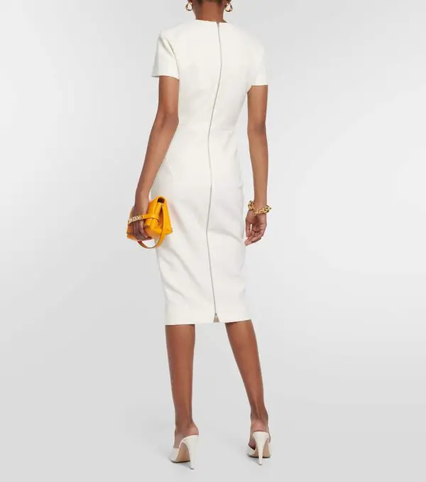 Victoria Beckham Crepe Midi Dress - White