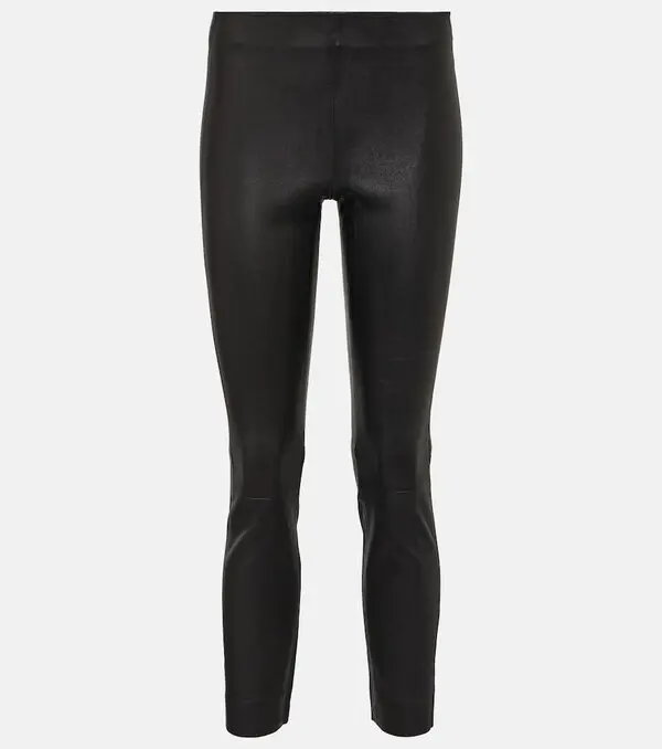 Vince Cropped Slim Leather Pants