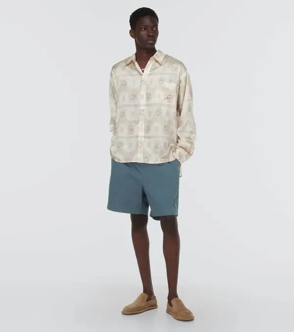 Commas Cotton Shorts - Blue