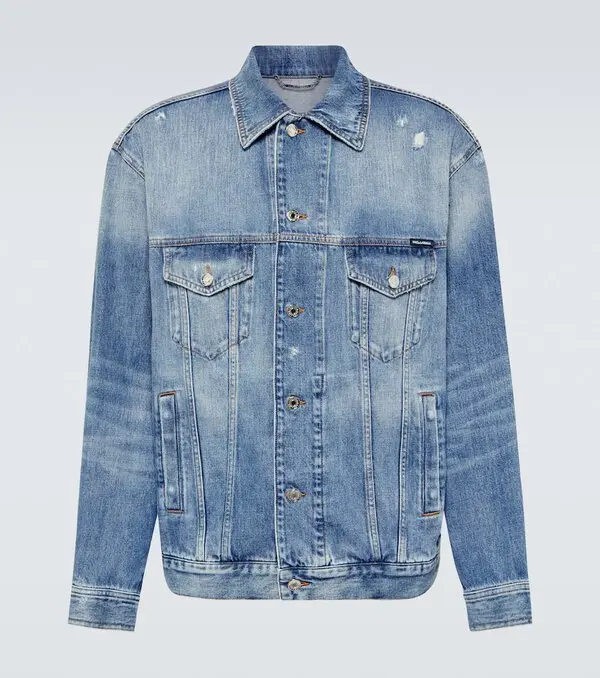 Dolce & Gabbana Distressed Denim Jacket - Blue
