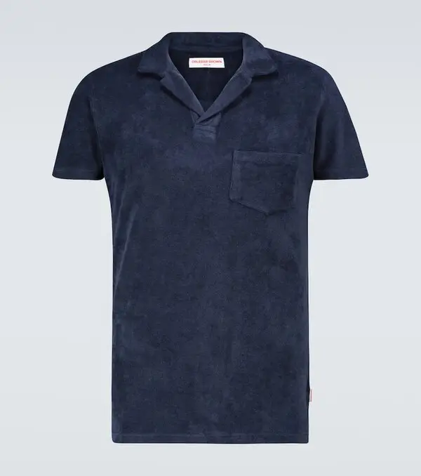 Orlebar Brown Terry Toweling Cotton Polo Shirt - Blue