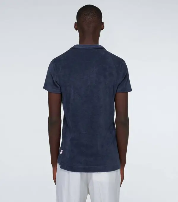 Orlebar Brown Terry Toweling Cotton Polo Shirt - Blue