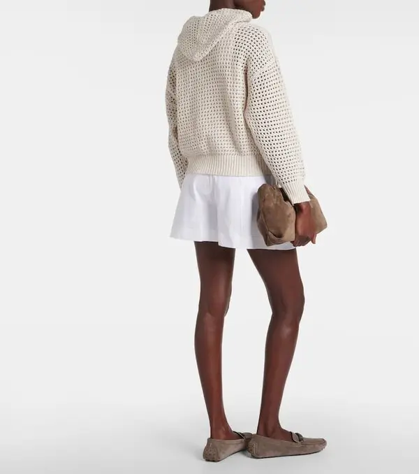 Brunello Cucinelli Open-knit Cotton-blend Hoodie