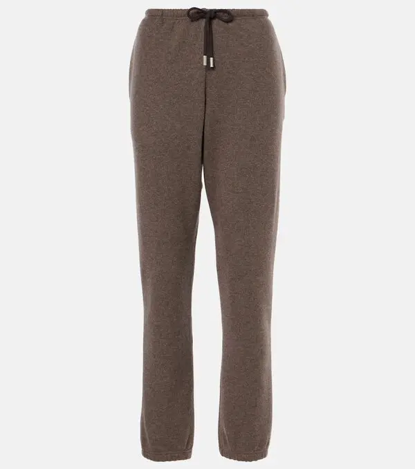 THE ROW Teo Cashmere And Cotton Sweatpants - Brown