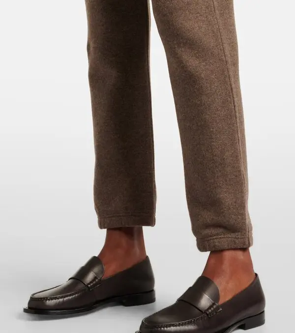 THE ROW Teo Cashmere And Cotton Sweatpants - Brown