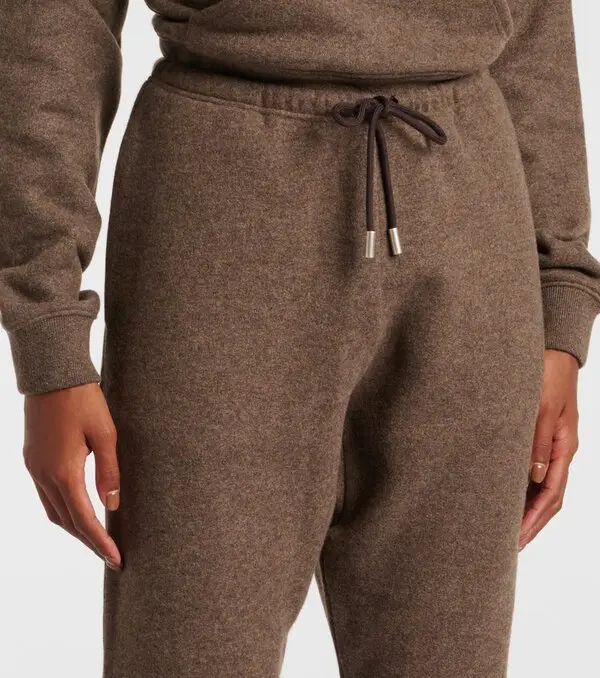 THE ROW Teo Cashmere And Cotton Sweatpants - Brown