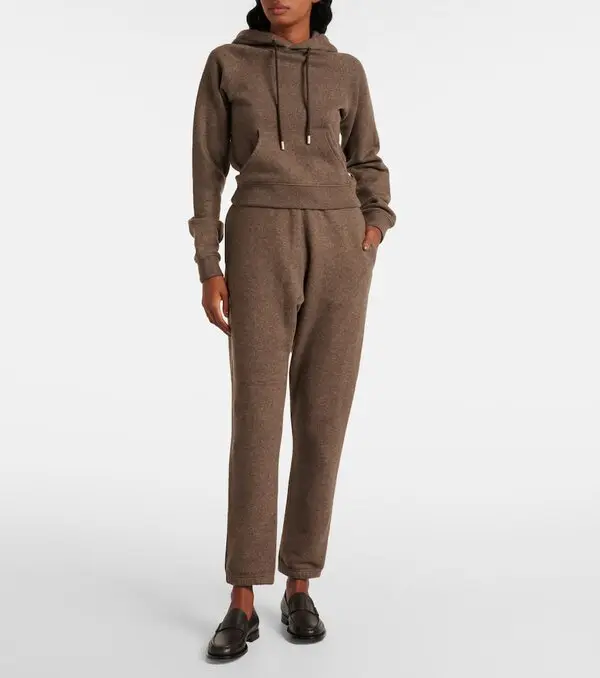 THE ROW Teo Cashmere And Cotton Sweatpants - Brown