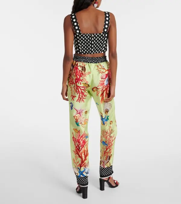 Dolce & Gabbana Capri Printed Silk Trousers