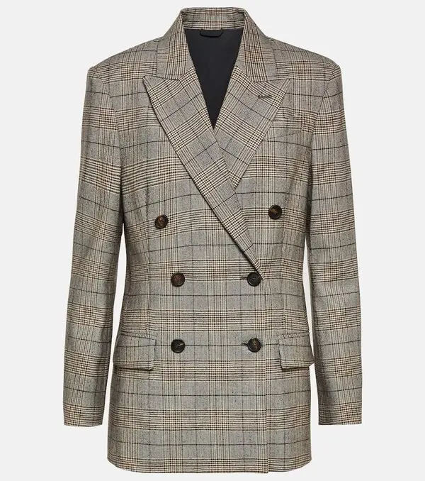 Brunello Cucinelli Checked Wool-blend Blazer