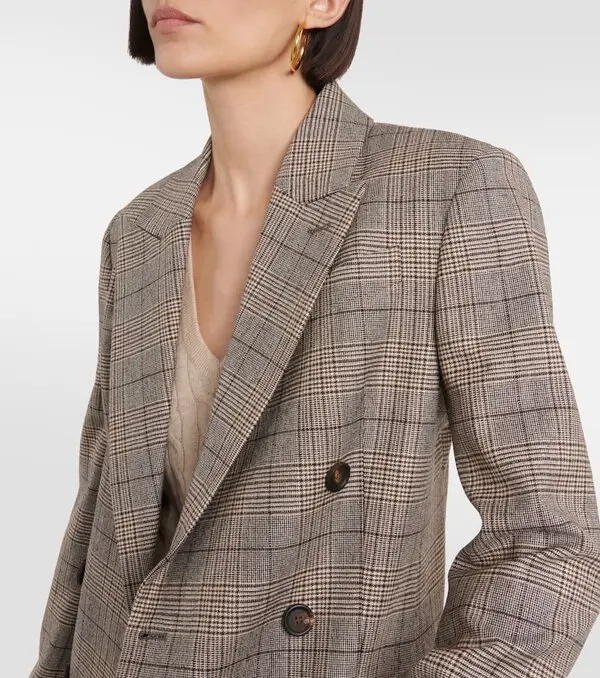 Brunello Cucinelli Checked Wool-blend Blazer