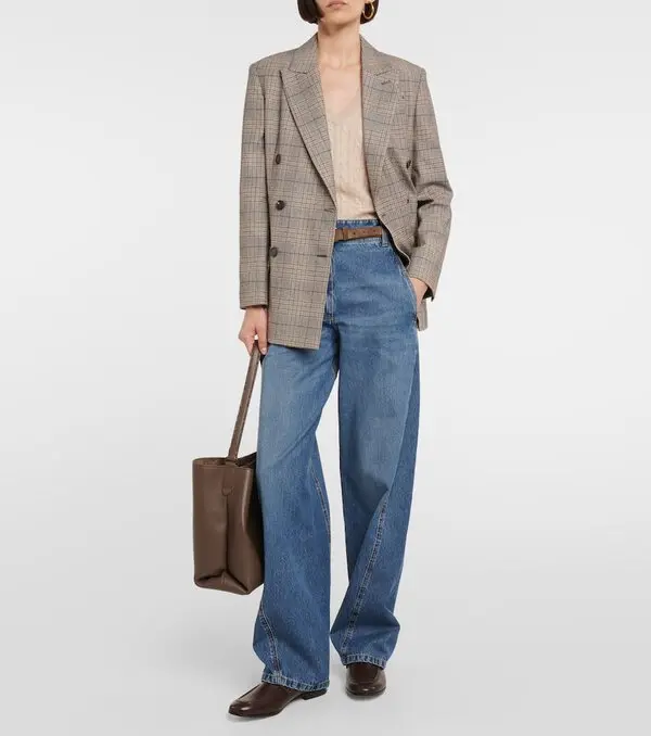 Brunello Cucinelli Checked Wool-blend Blazer