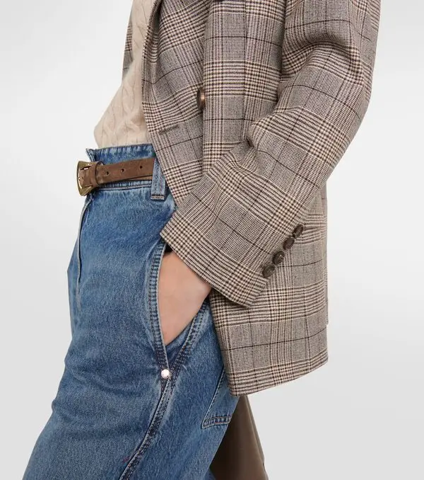 Brunello Cucinelli Checked Wool-blend Blazer