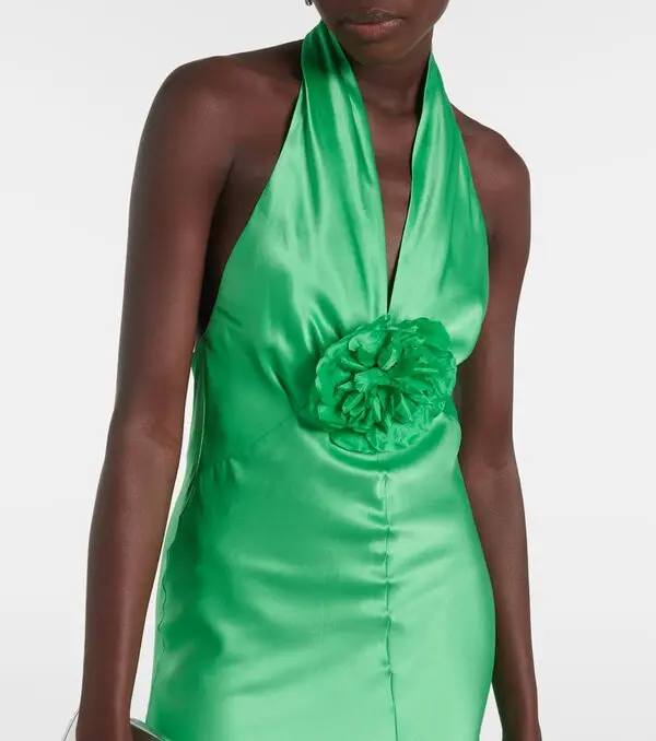 RODARTE Rose Halterneck Silk Gown