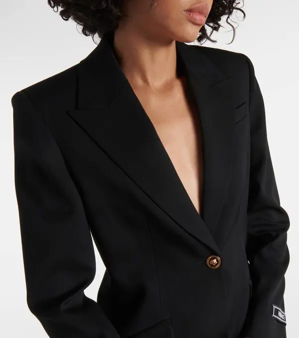 Versace Wool-blend Blazer - Black