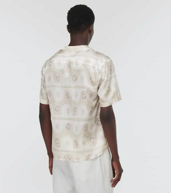 Commas Printed Silk And Cotton Shirt - Beige