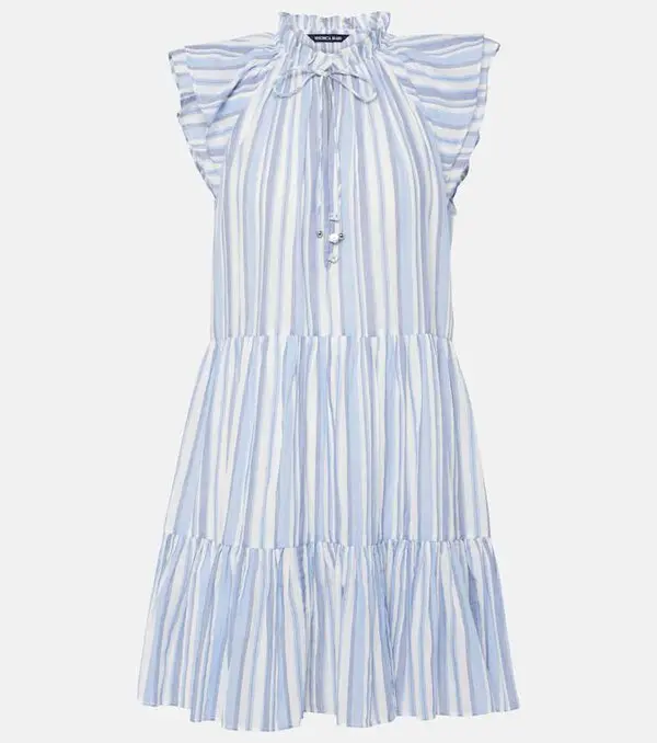 Veronica Beard Striped Cotton Mini Dress